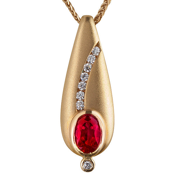 Ruby & Diamond Pendant – Woolfe Jewellery