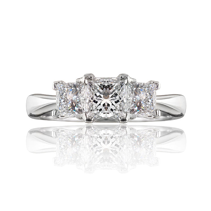 Classic Princess Cut Trilogy Diamond Ring – Woolfe Jewellery