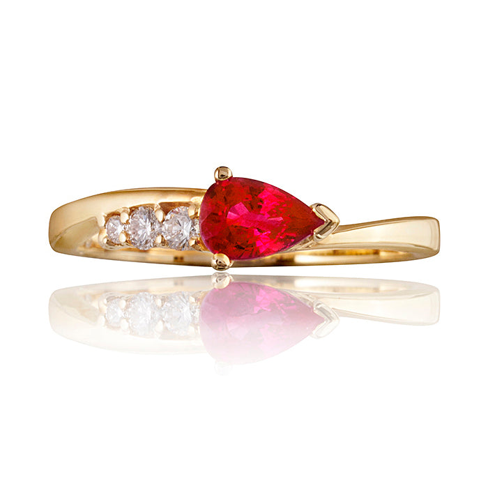 Comet Gold Ruby & Diamond Ring – Woolfe Jewellery